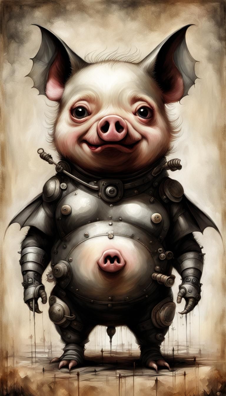 "Obese Bat Pig": drawing by Stephen Gammell - Gabriel Pacheco - Naoto ...