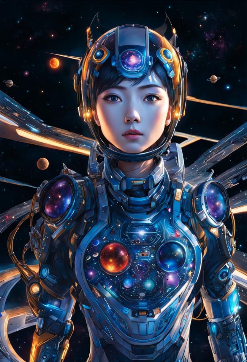 Anime Style portrait of a Japanese woman as a Cosmic Mutiverse Powerful ...