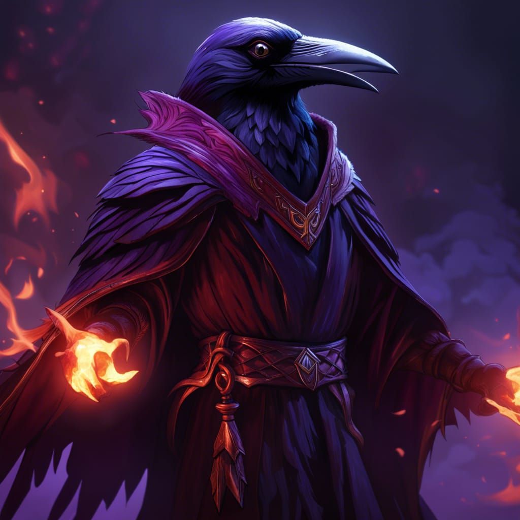 Huginn the raven warlock - AI Generated Artwork - NightCafe Creator