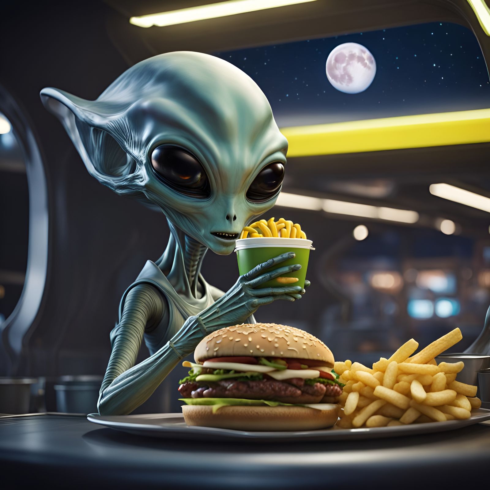Alien Take-away Burger - AI Generated Artwork - NightCafe Creator
