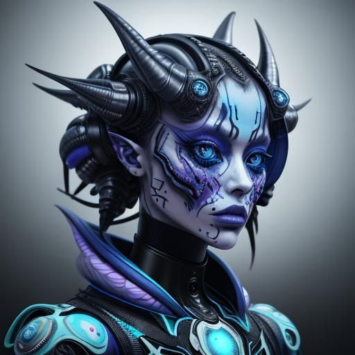 Female demon android alien - AI Generated Artwork - NightCafe Creator