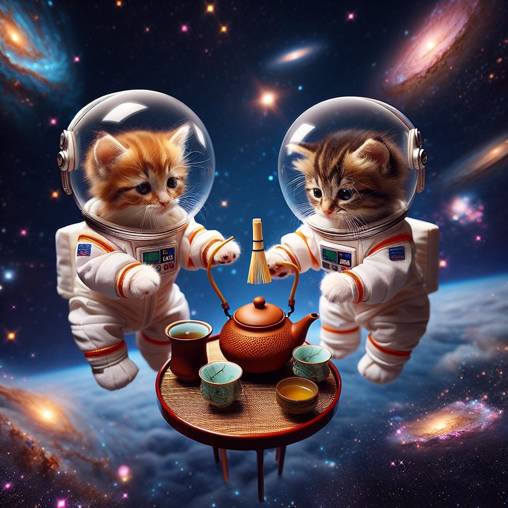 kittens tea in space 🐈☕️🪐 - kittens tea in space 🐈☕️🪐