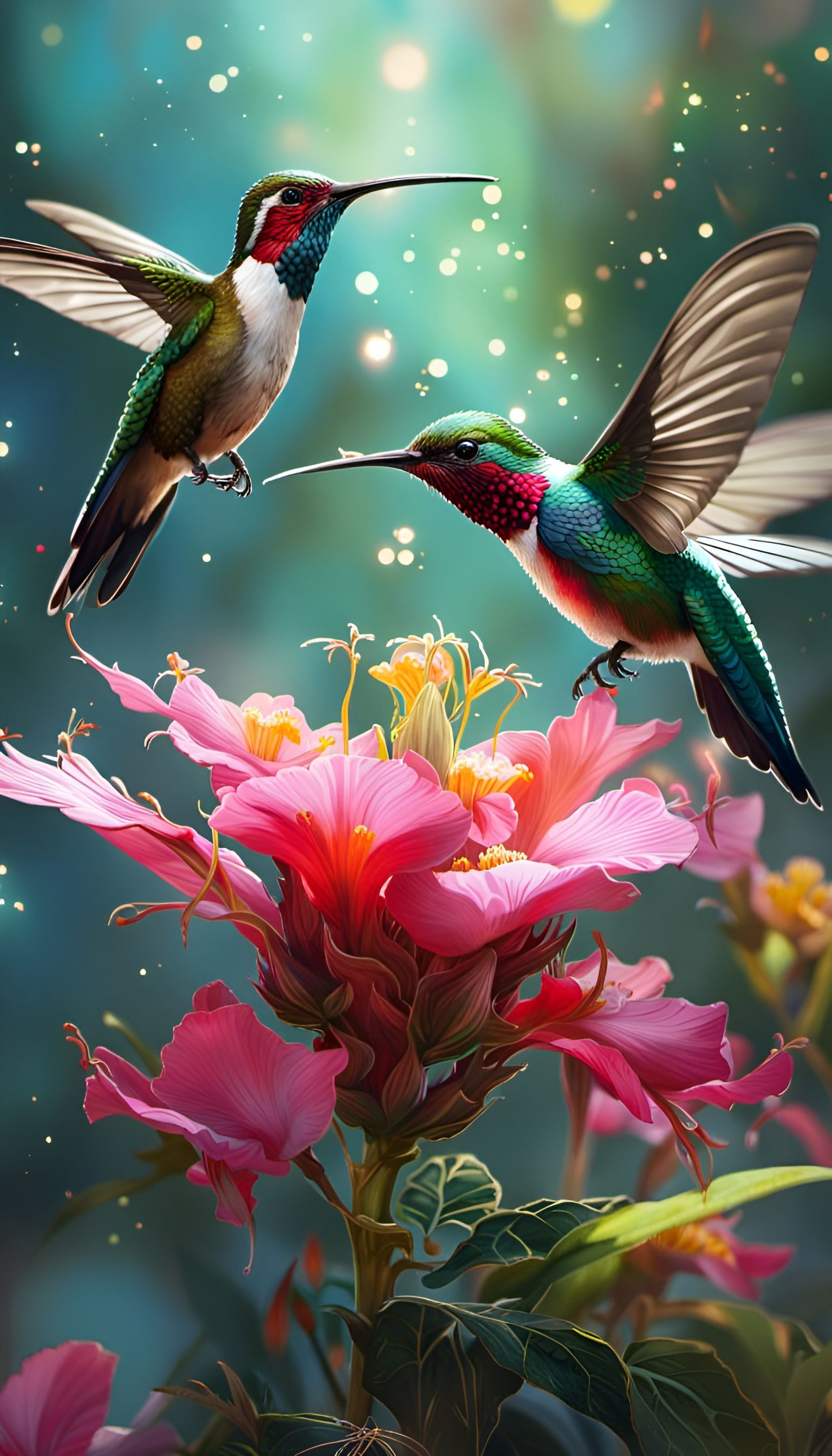 Hummingbirds ... - AI Generated Artwork - NightCafe Creator