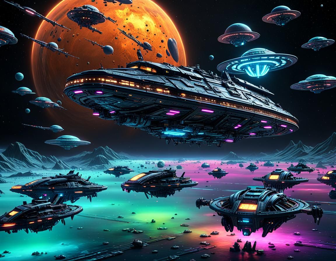 Scather Fleet Prepares Defenses - AI Generated Artwork - NightCafe Creator