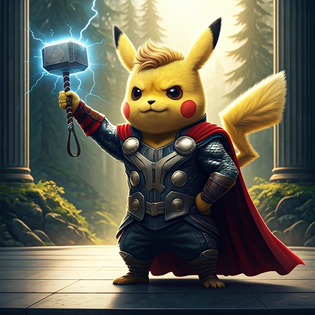 Thorchu - Thor-inspired Pikachu Hero Stands Tall Amidst Maje...