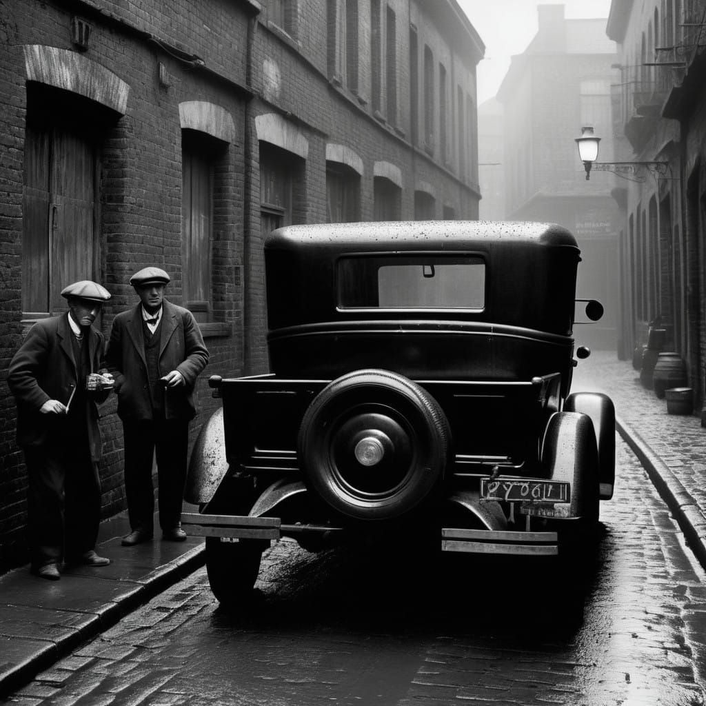 Vintage photo of men loading a 1920s truck