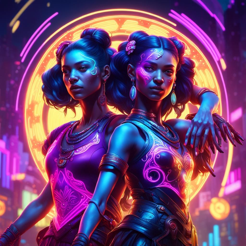 neon sisters dancing - Neon Sisters Dancing: Hyperdetailed ...