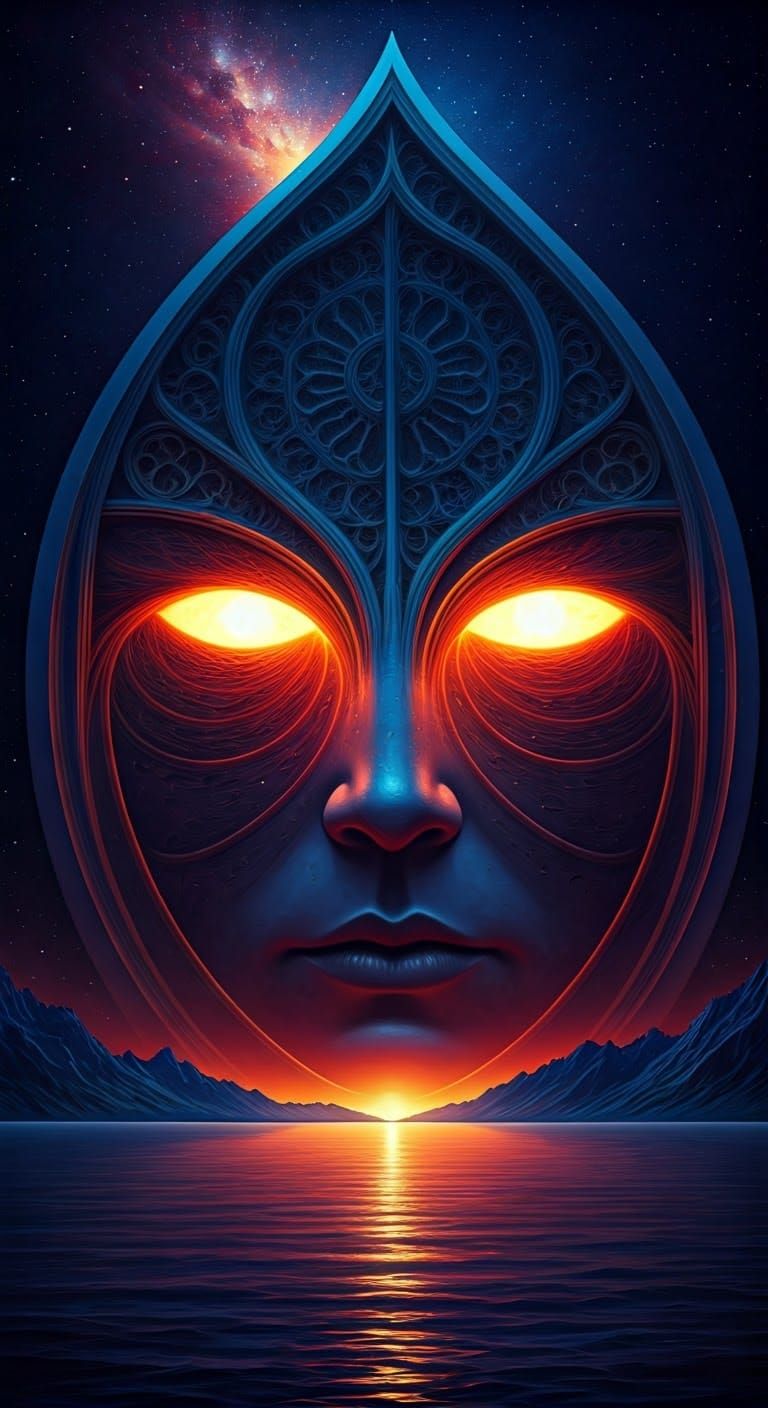 Colossal Architectural Face Integrated into Futuri... - AI Art