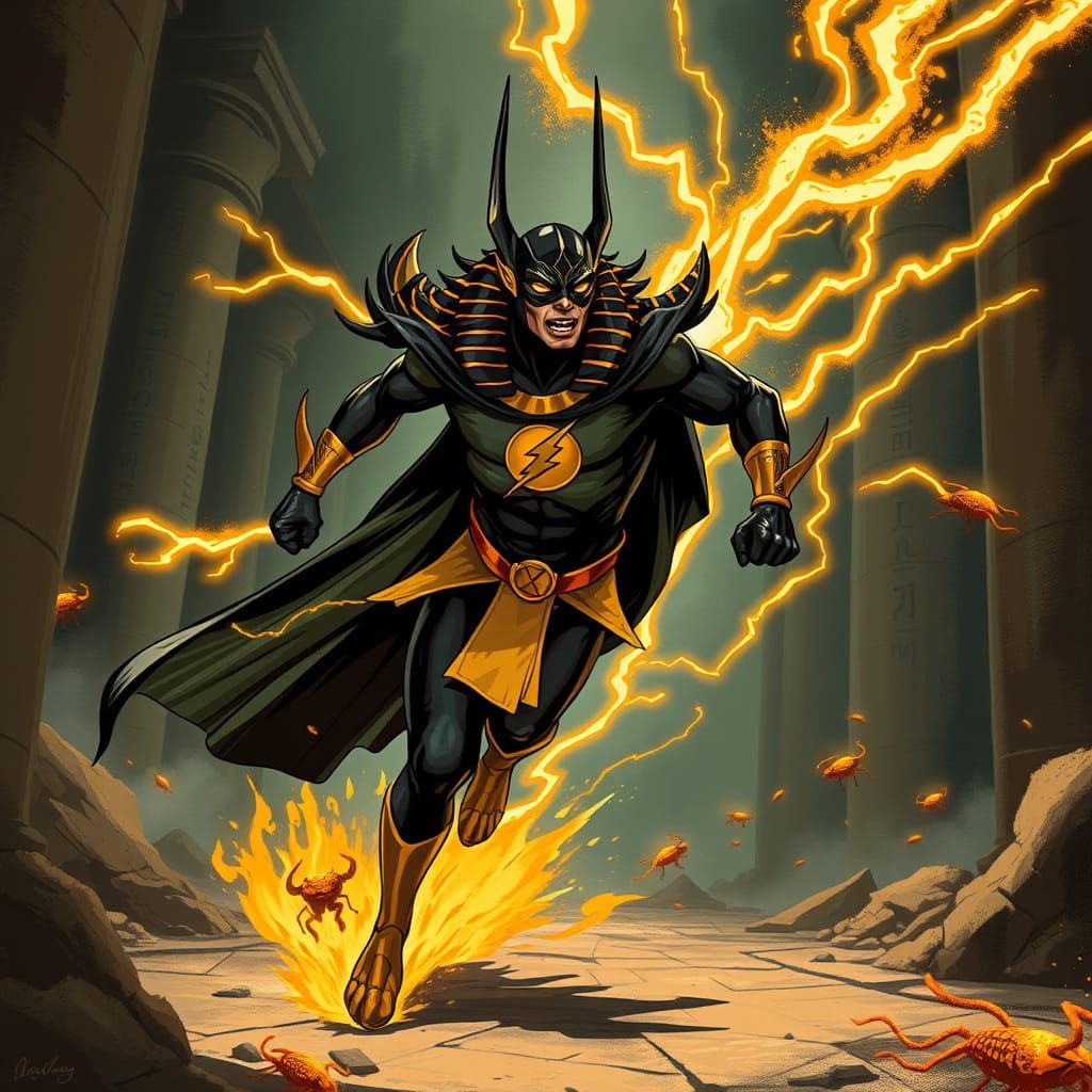 Egyptian God The Flash in action - Egyptian God Speedster Un...