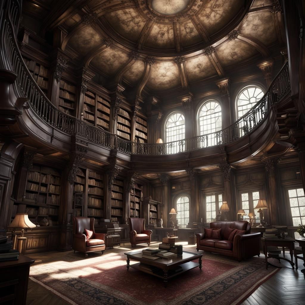 Great Library Hall - AI Generated Artwork - NightCafe Creator