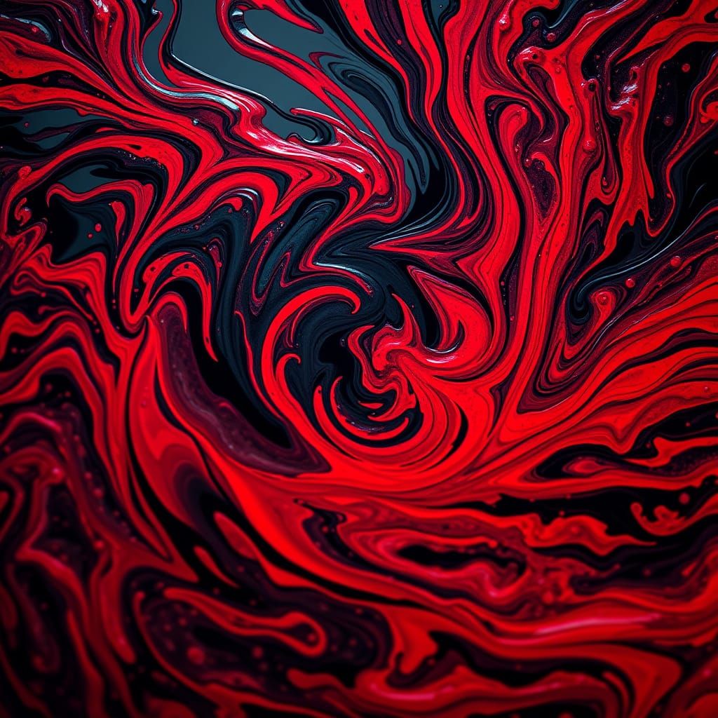 red black paint design - Hyperrealistic Red and Black Paint...