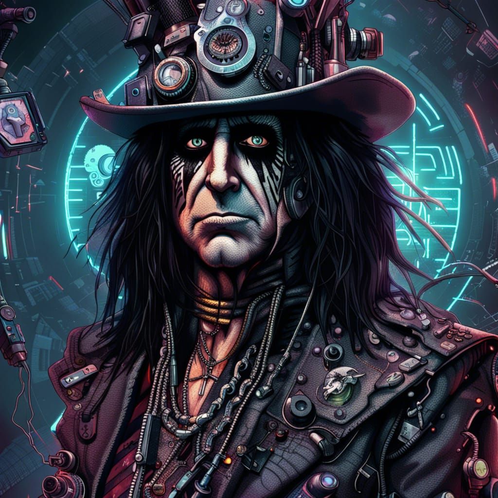 Futuristic Alice Cooper - AI Generated Artwork - NightCafe Creator