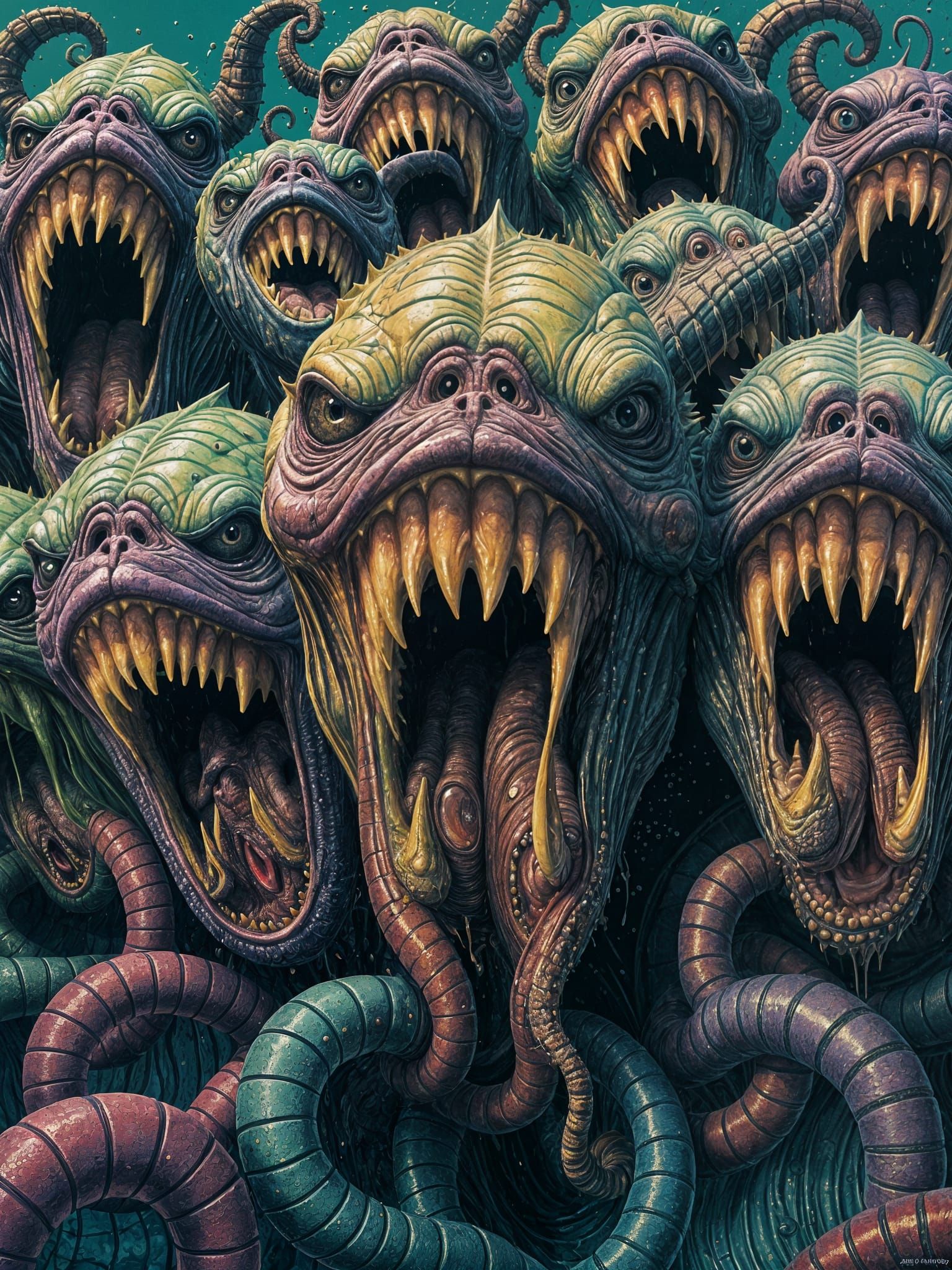 Grotesque Monsters Unleashed in Vibrant, High-Cont... - AI Art