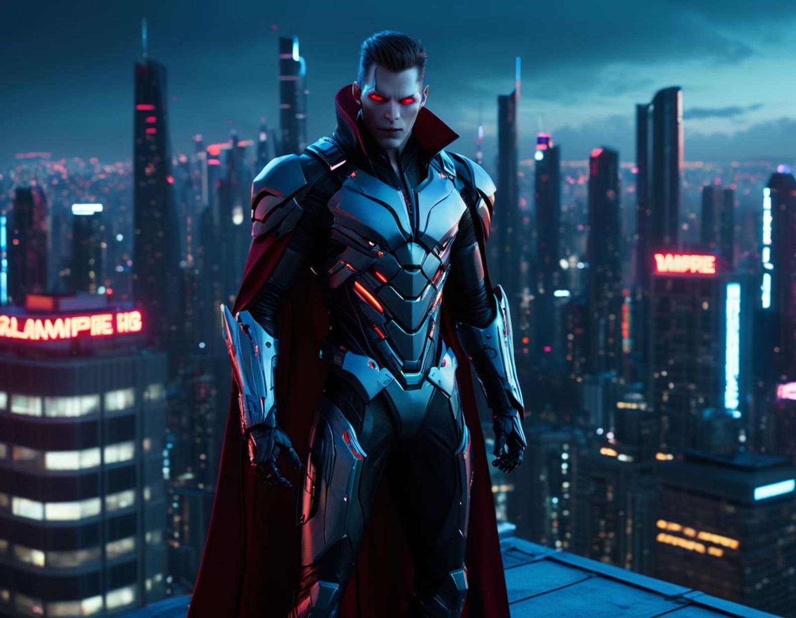 Vampire cyborg circa 2049 - AI Generated Artwork - NightCafe Creator