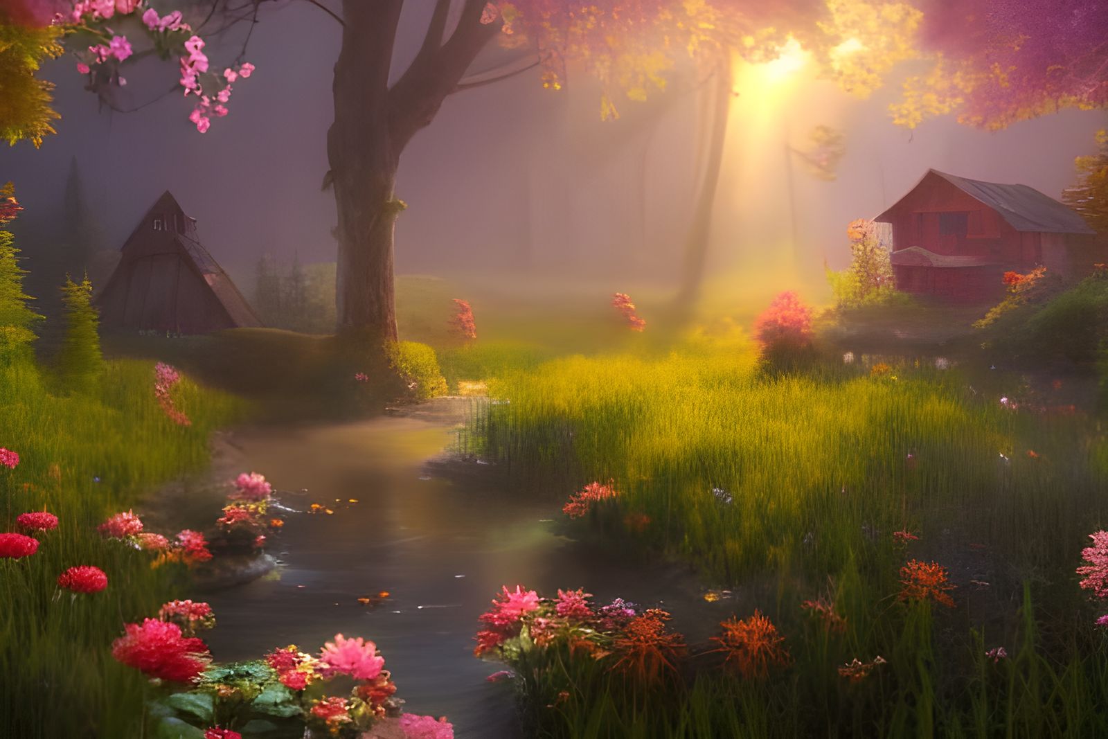 bright morning landscape - AI Generated Artwork - NightCafe Creator