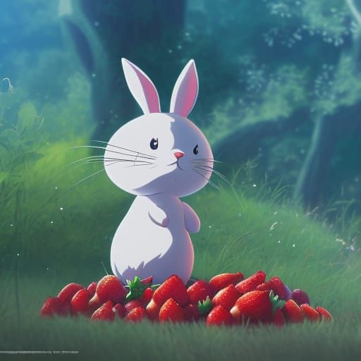 Absolutely adorable perky bunny popping out of a pile of fresh ...