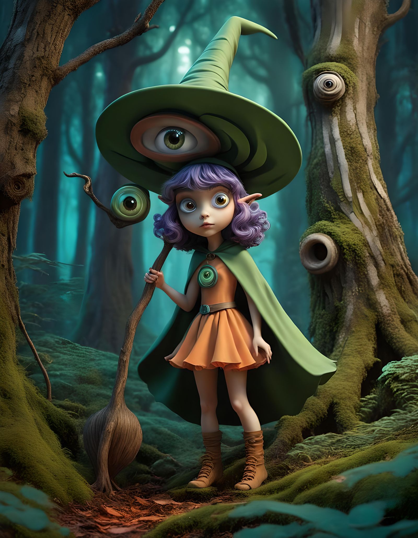 Wee Witchie (#3) - AI Generated Artwork - NightCafe Creator