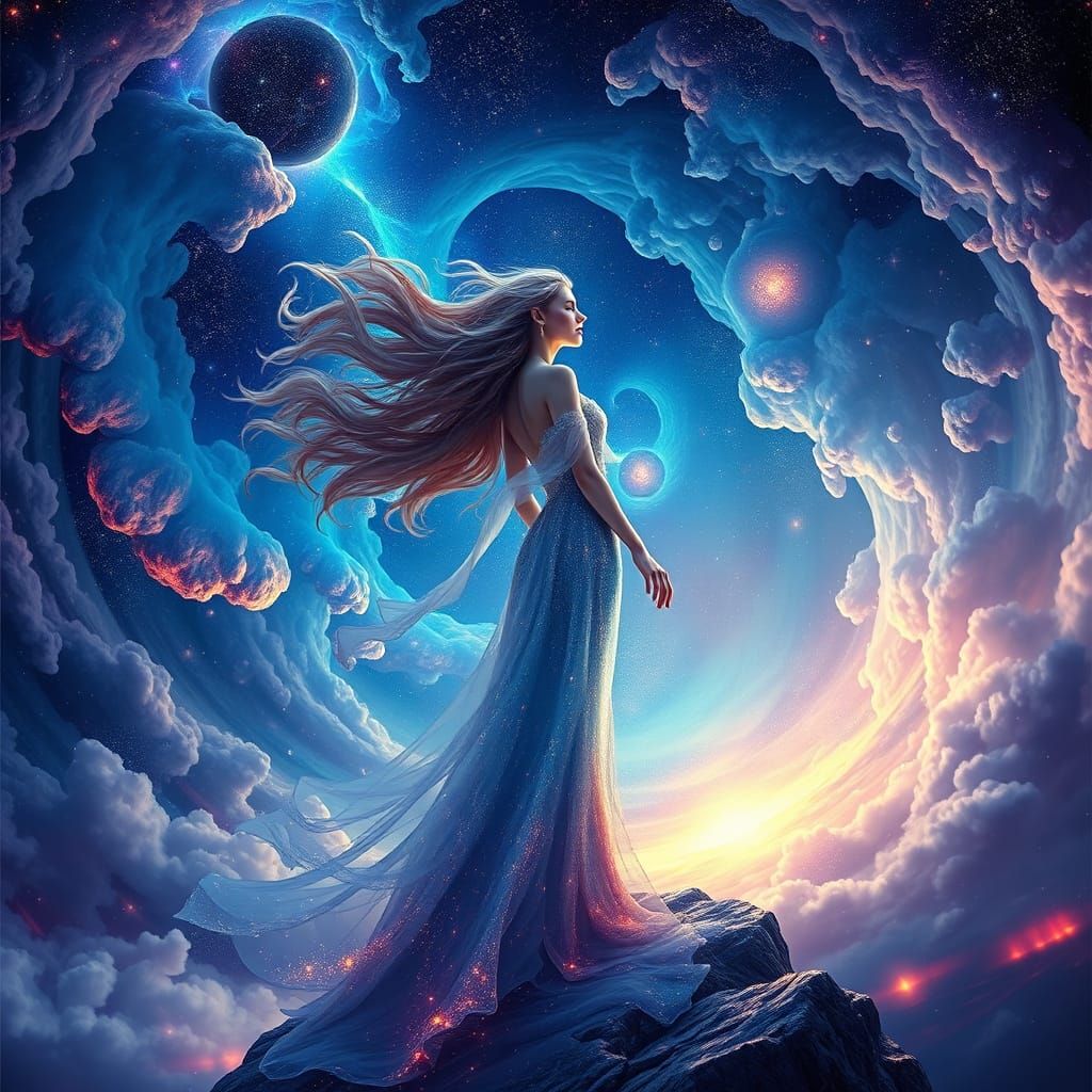 Interstellar cosmic woman - Ethereal Cosmic Goddess in Drea...