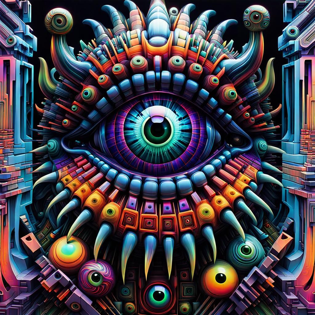 Abstract mech Psy-Eye critter, 01apr24 - AI Generated Artwork ...