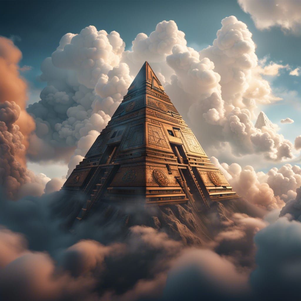 Pyramid floating in the Sky : r/nightcafe