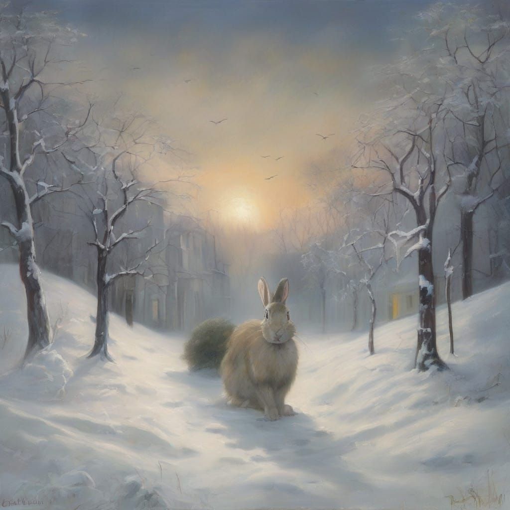 Surreal Rabbit Toasts Nuclear Apocalypse in Dreaml... - AI Art