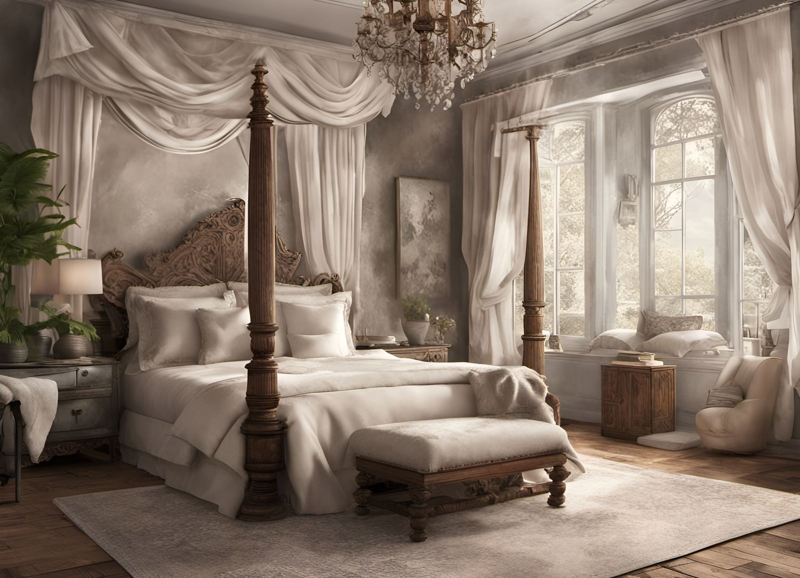 Stunning Cozy Inviting Bedroom - AI Generated Artwork - NightCafe Creator