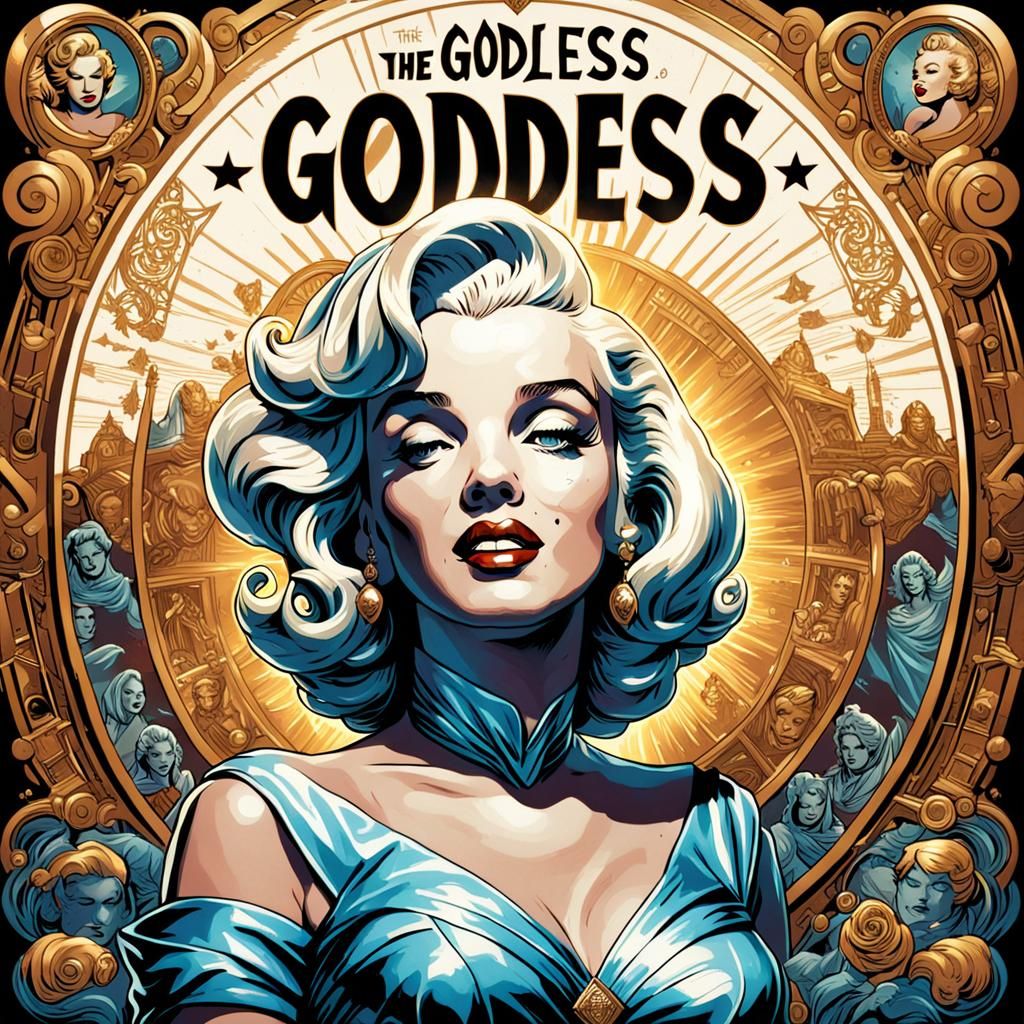 The Godless Goddess - A poster of Marilyn Monroe - AI Generated Artwork ...