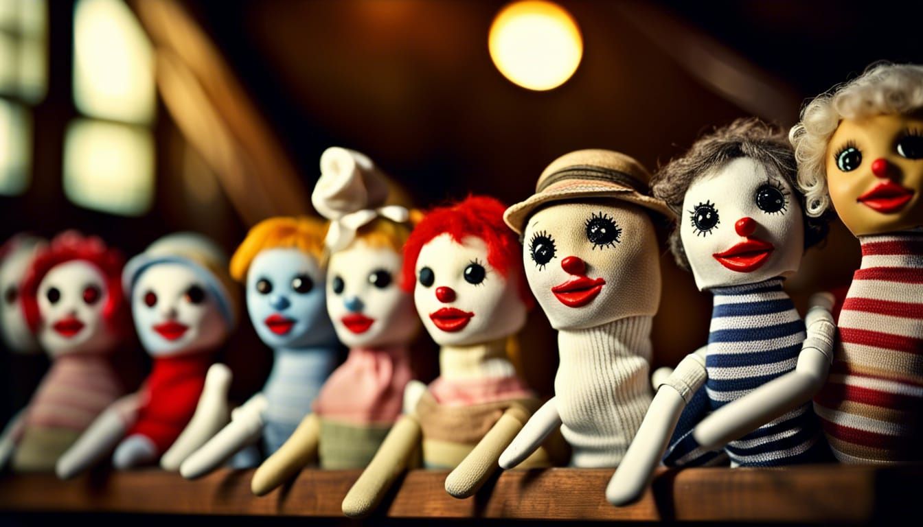 Sock Puppets waiting...really friendly ? - AI Generated Artwork ...