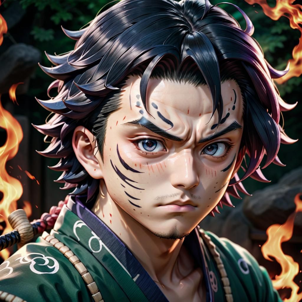 Tanjiro Kamado from Kimetsu No Yaiba Demon Slayer - AI Generated ...