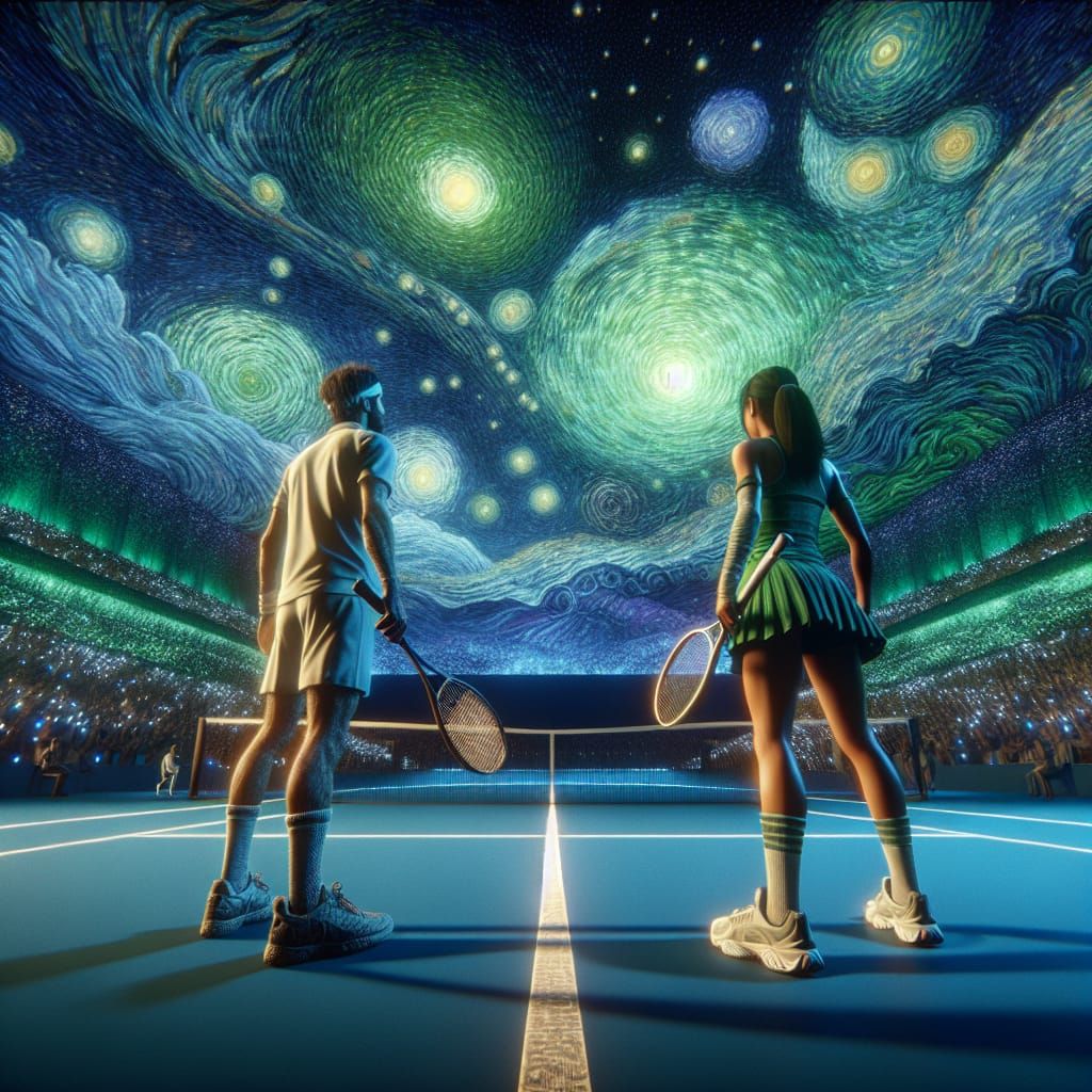 Cosmic Tennis Court - AI Generated Artwork - NightCafe Creator