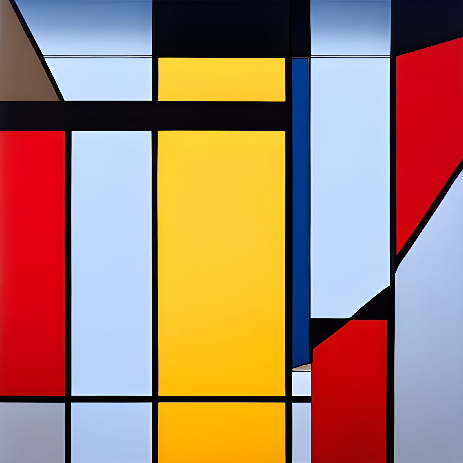 Geometric Abstraction (Homage to Piet Mondrian) - AI Generated Artwork ...