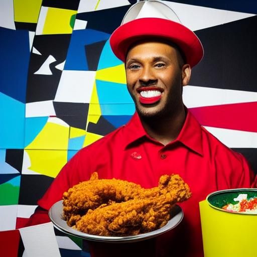 KFC - KFC Worker in Vibrant Pop Art Style