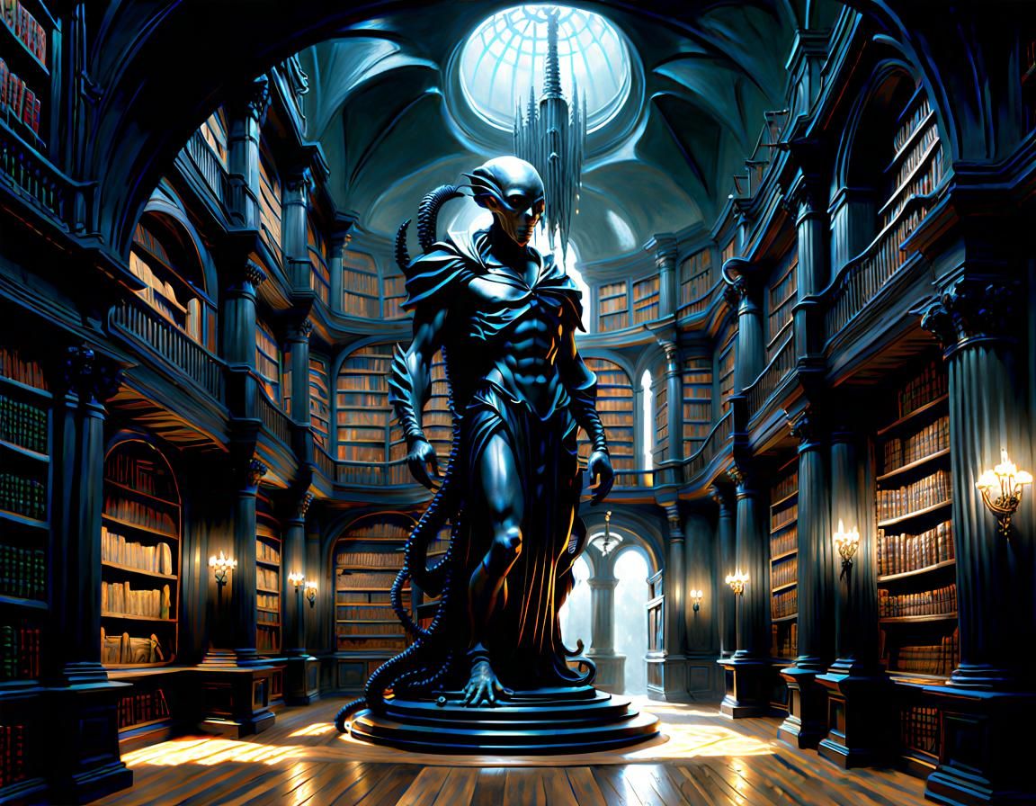 Lovecraftian monolithic alien library - AI Generated Artwork ...