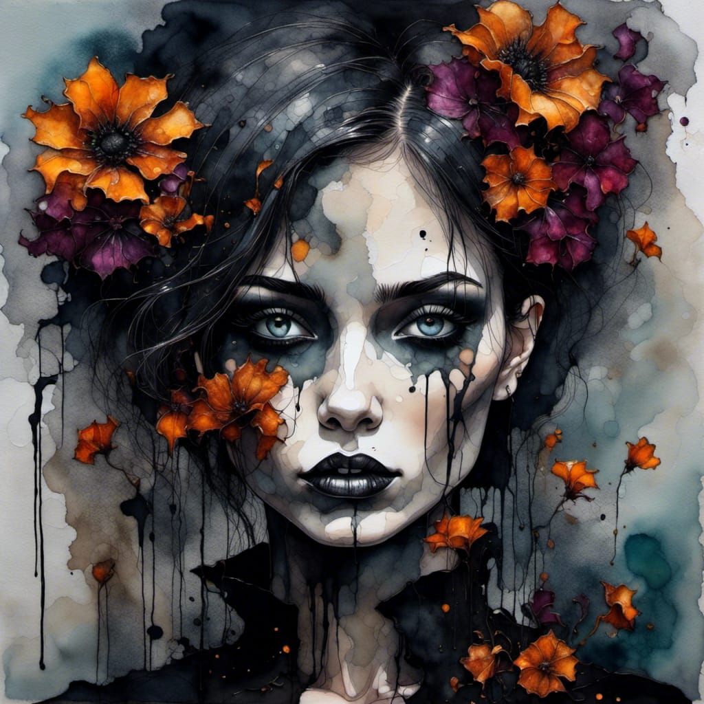 Portrait in Ink - AI Generated Artwork - NightCafe Creator