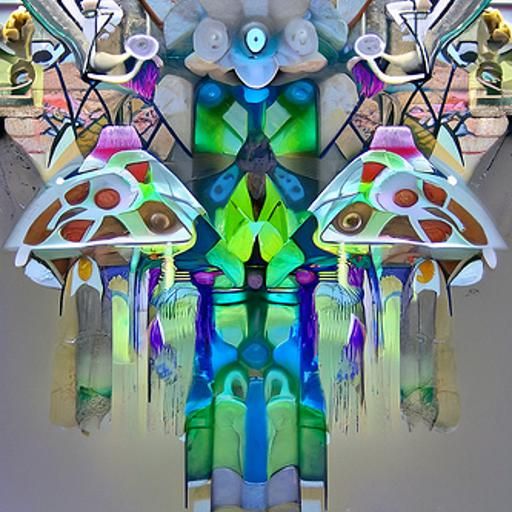 Psychedelic sacred geometric patterns stained glass window - AI ...