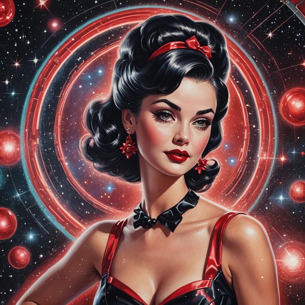 Space Pinup! - AI Generated Artwork - NightCafe Creator