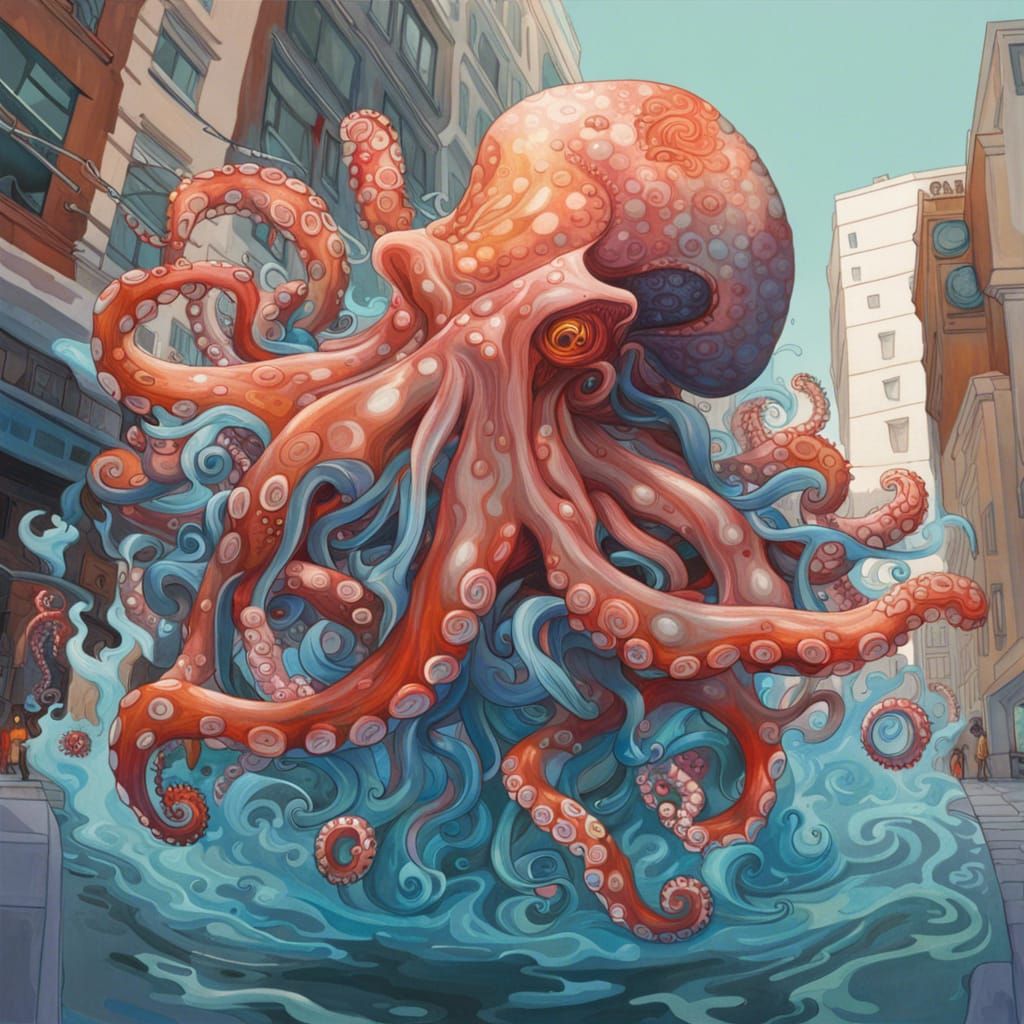 Octopus Attack - AI Generated Artwork - NightCafe Creator