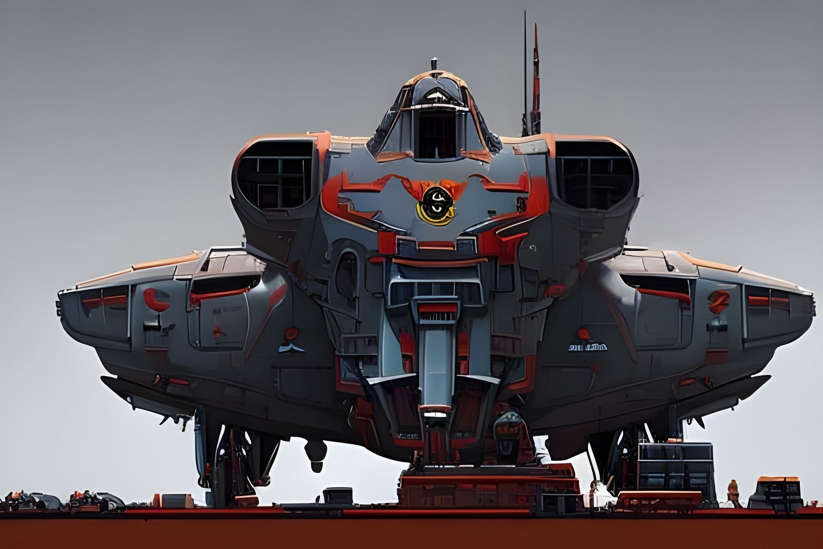 Spaceship at landing platform - AI Generated Artwork - NightCafe Creator