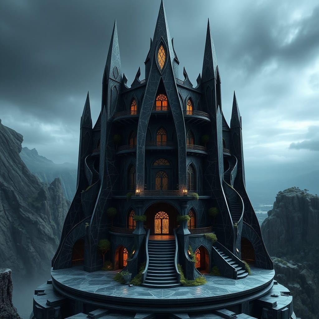 Ethereal Three-Tiered Tower in Ayleid Style - AI Art