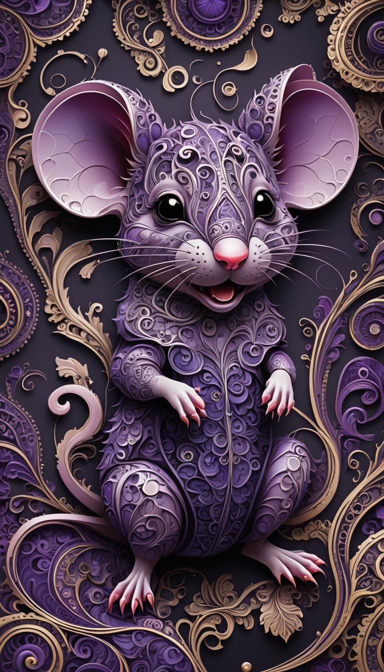 Happy Smiling Purple Mouse - AI Generated Artwork - NightCafe Creator