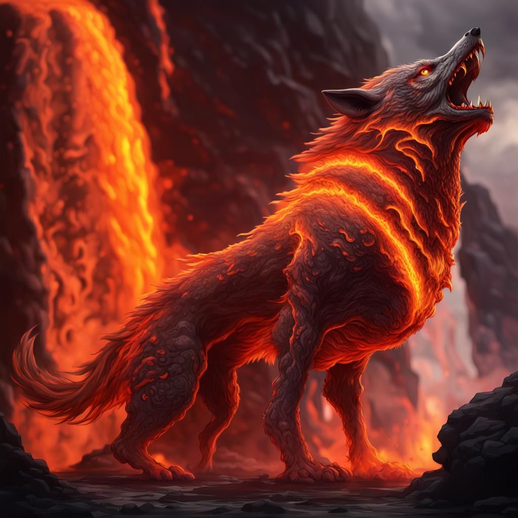 Lava Wolf - AI Generated Artwork - NightCafe Creator