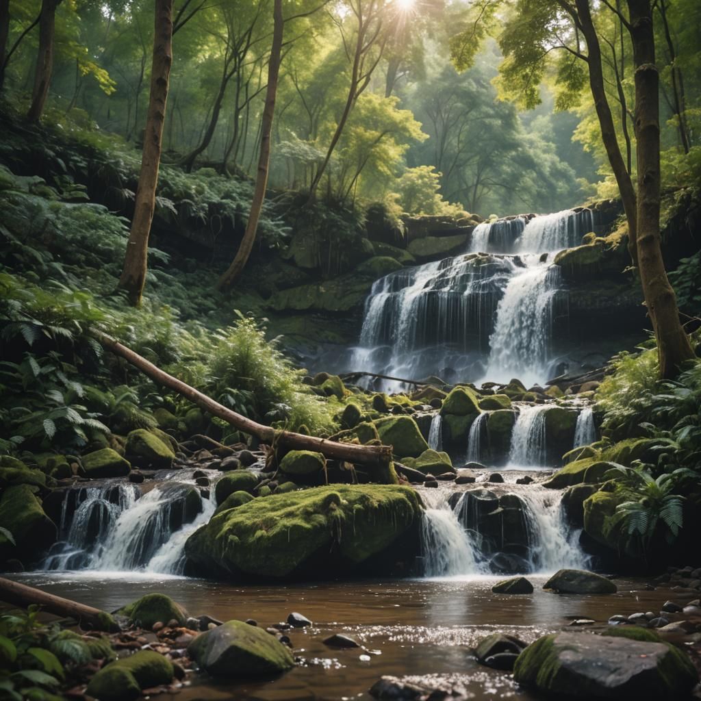 The Waterfall - AI Generated Artwork - NightCafe Creator