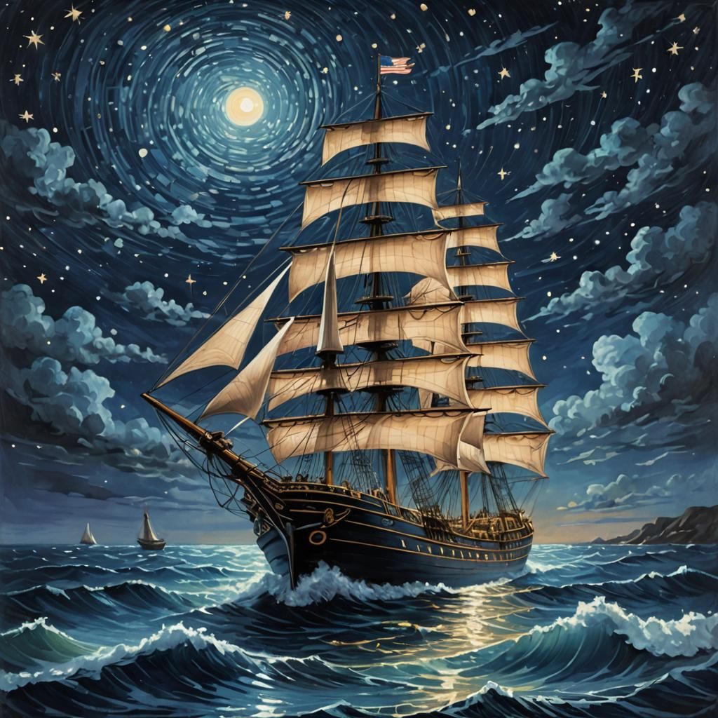 Ship on the ocean - AI Generated Artwork - NightCafe Creator