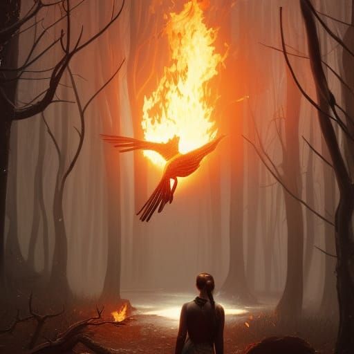 Burning bird - AI Generated Artwork - NightCafe Creator