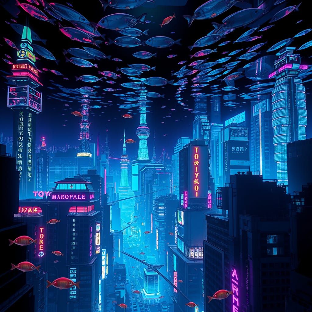 After the World Flooded, Thus was Tokyo, Home only to Mermaids and Fish