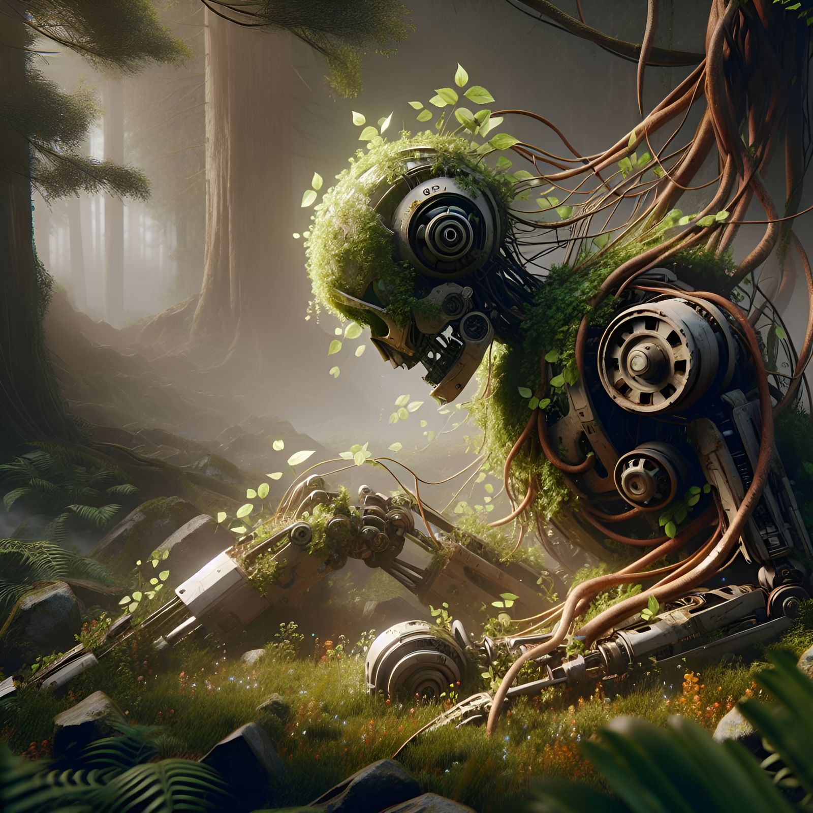 Broken Rebirth: A post-apocalyptic robot intertwined with life in ...