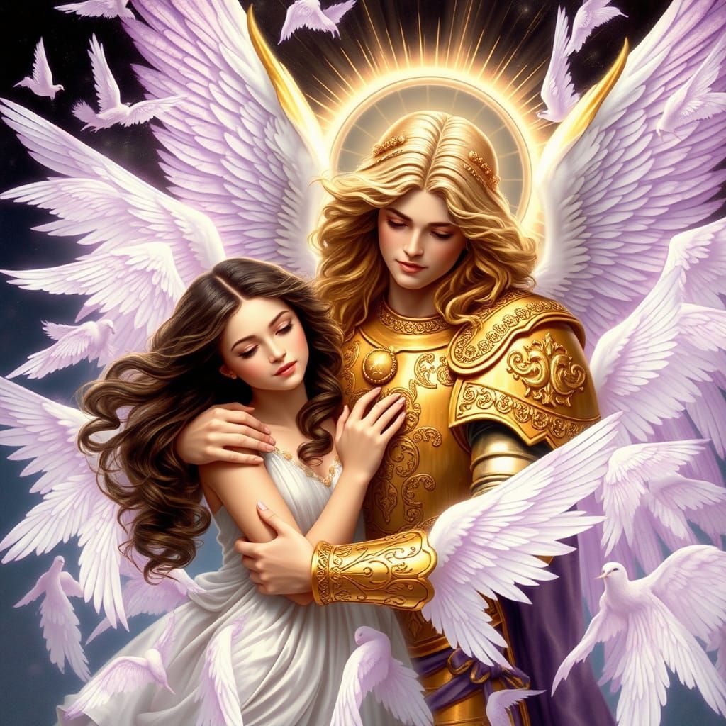 Two Angels of Fierce Heavenly Love - Golden Angels of Heaven...