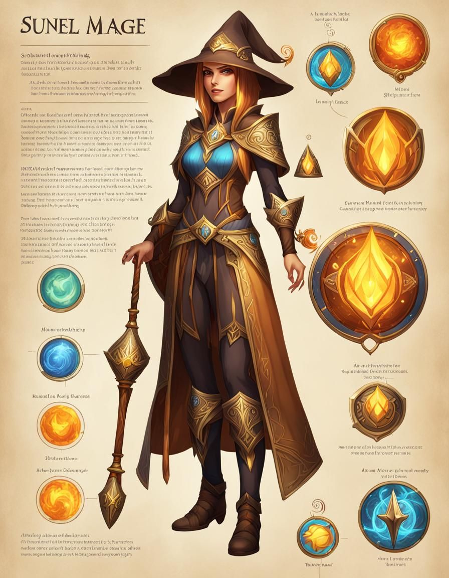 Character concept; sun mage - AI Generated Artwork - NightCafe Creator