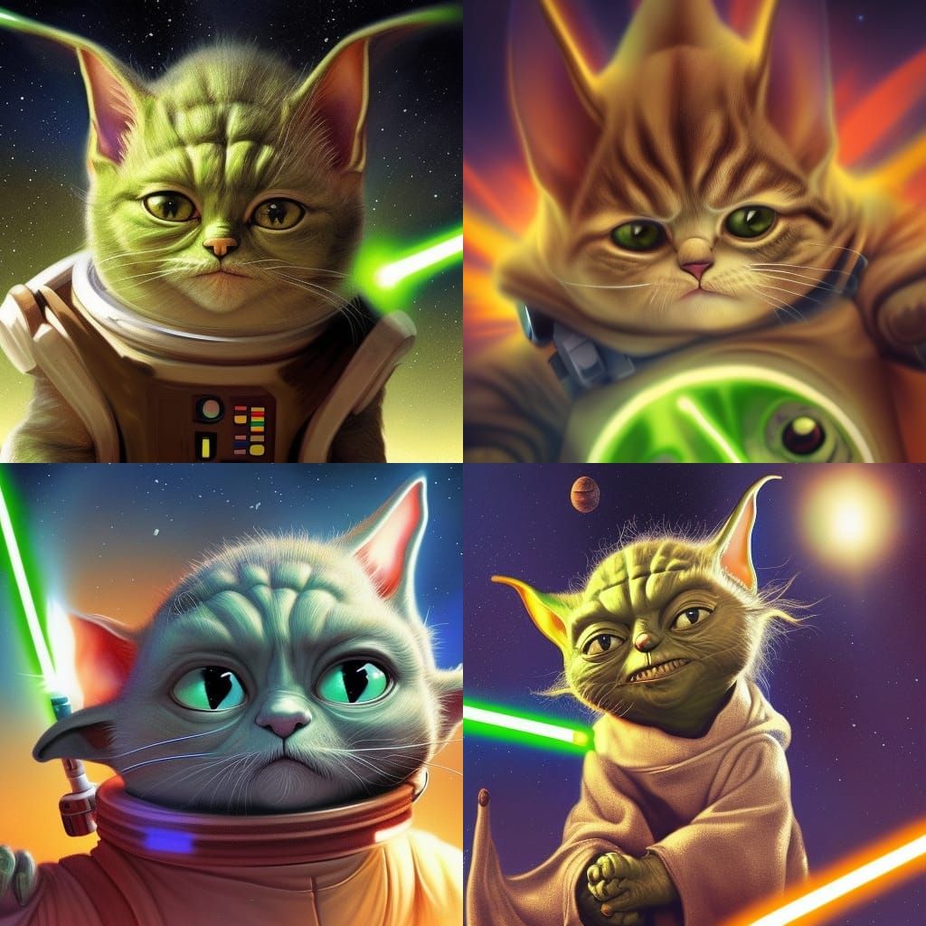 Kitty yoda - AI Generated Artwork - NightCafe Creator