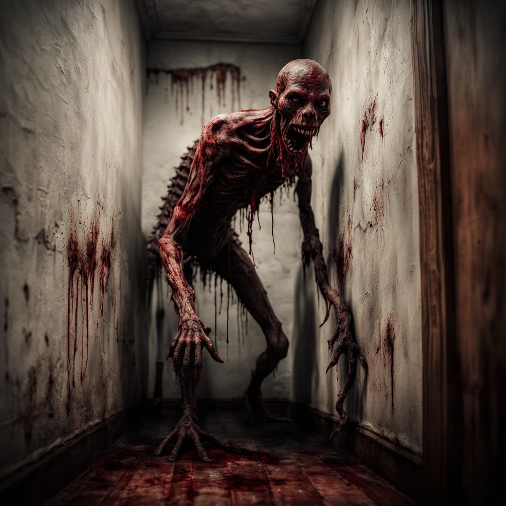 A Dark Corner Creature in Hyperrealistic Detail - AI Art